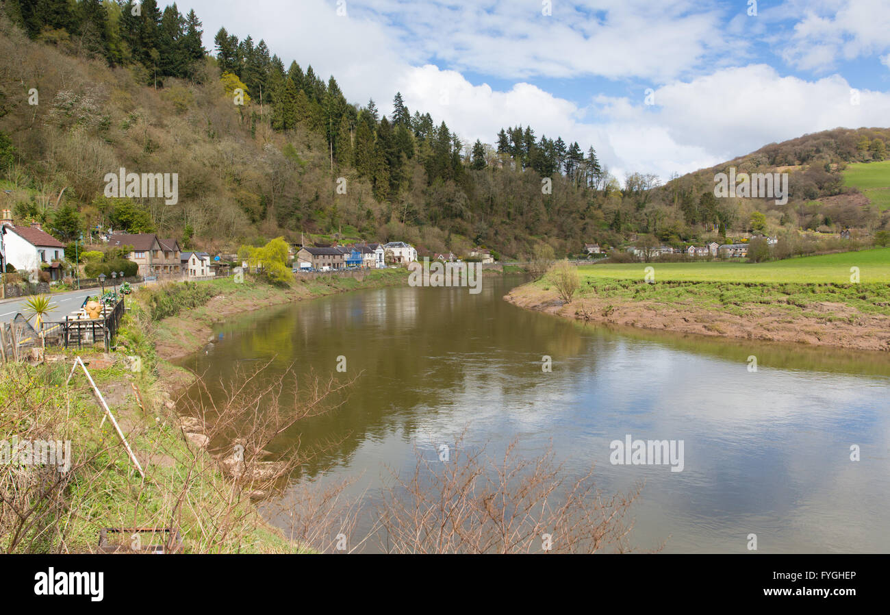 River Wye near Tintern Abbey in the Wye Valley Monmouthshire Wales an ...