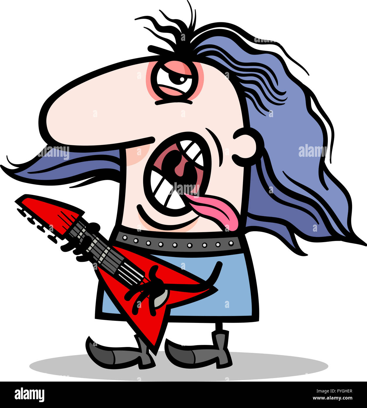 rockman musician cartoon illustration Stock Photo - Alamy