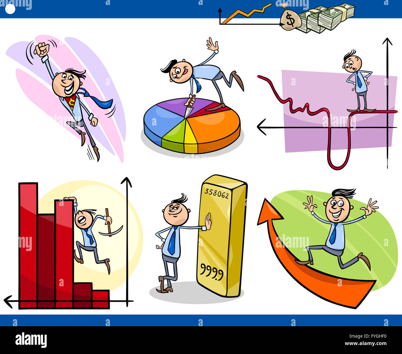 businessmen cartoon characters set Stock Photo - Alamy