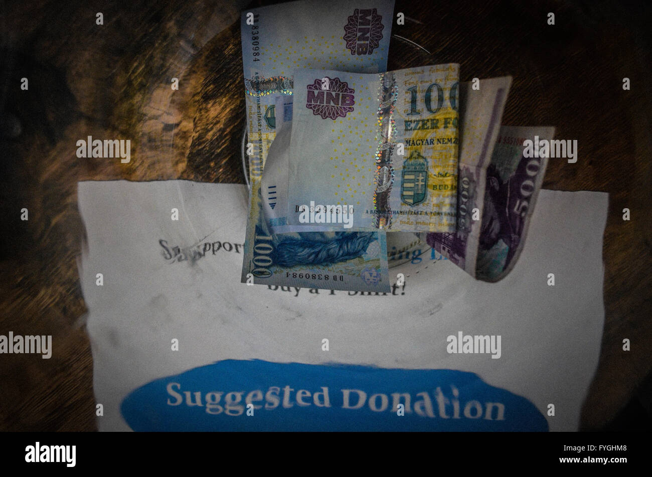 Suggested donation box hi-res stock photography and images - Alamy