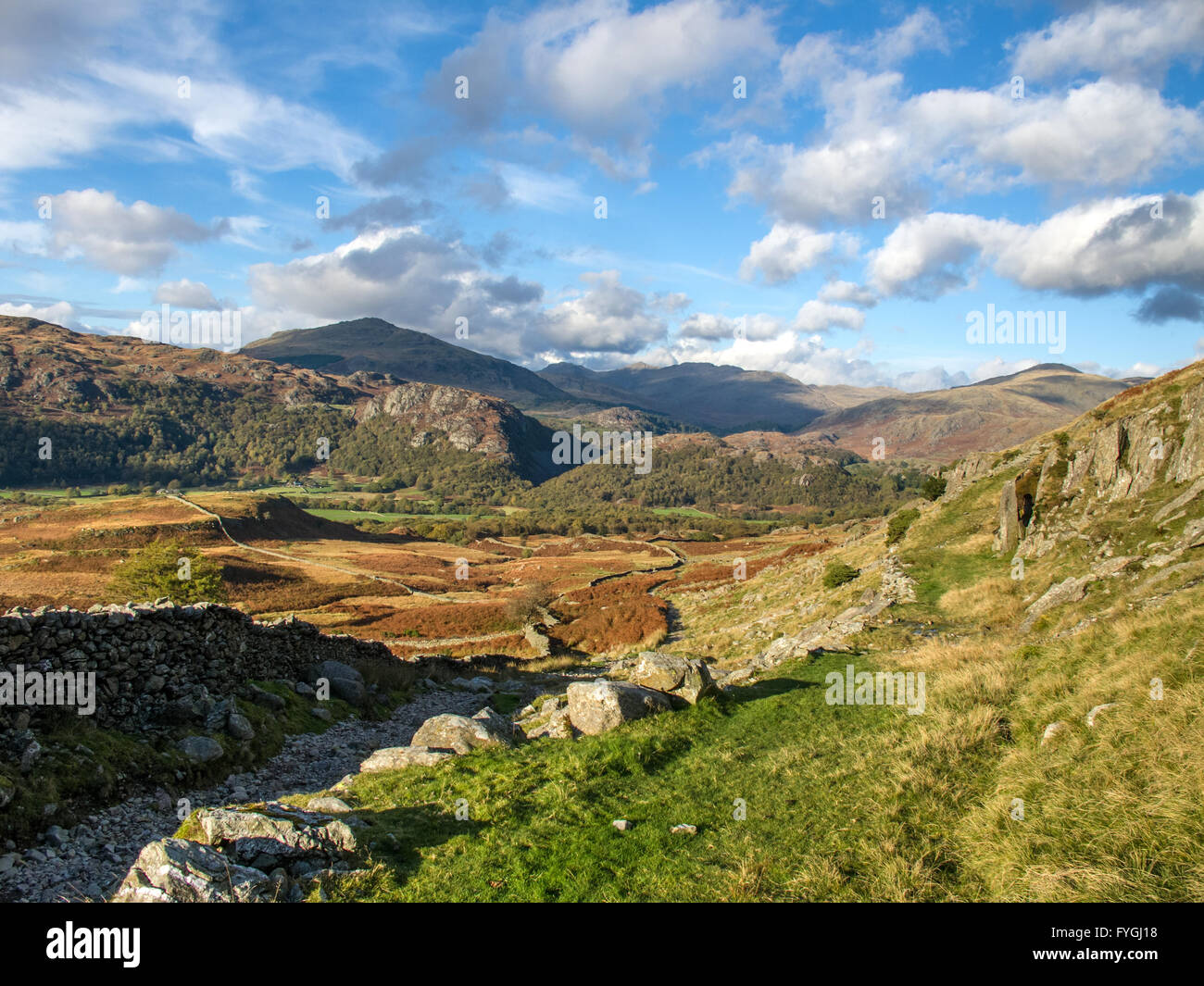 Wallowbarrow Crag, Harter fell and the Duddon Valley Cumbria Stock ...