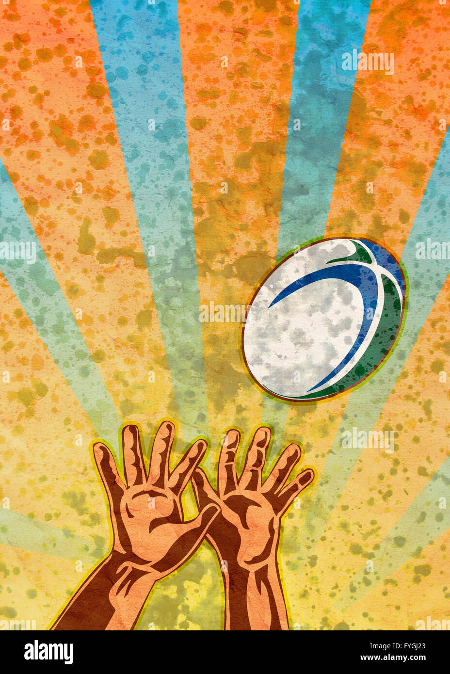 rugby player hands catching ball Stock Photo - Alamy