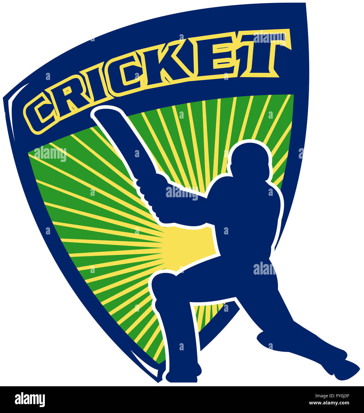 cricket player batsman batting shield Stock Photo - Alamy