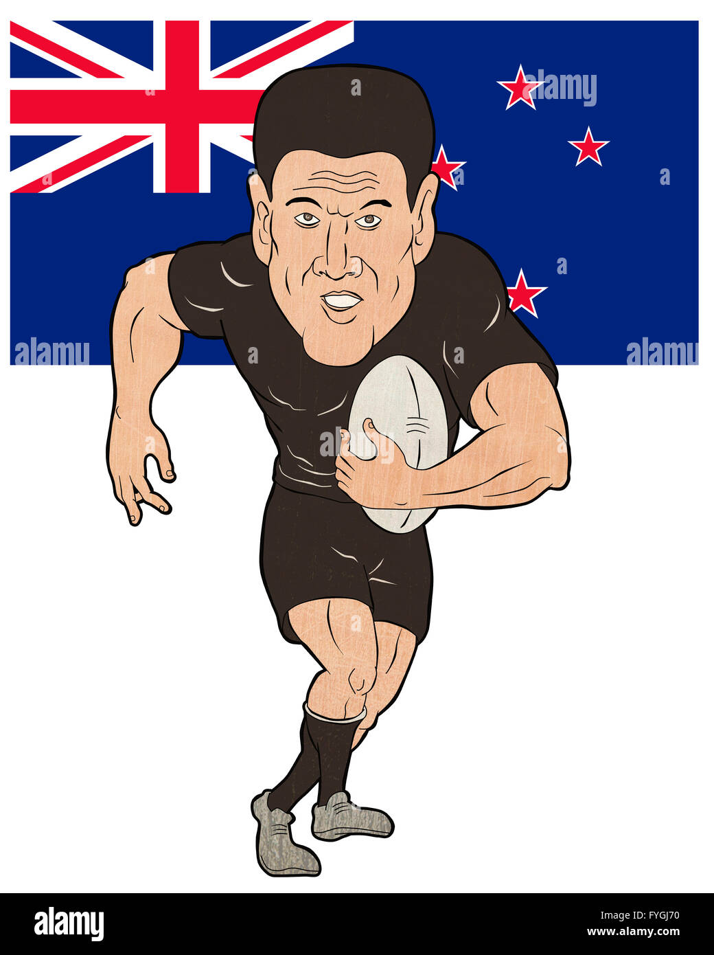 New zealand flag rugby player hi-res stock photography and images - Alamy