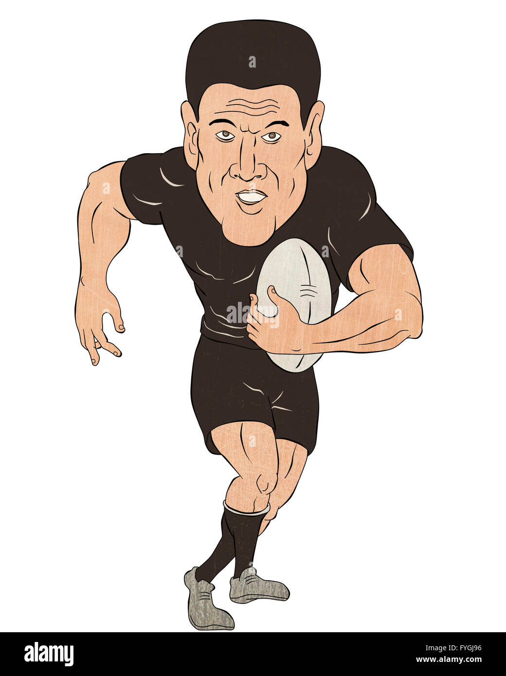 Rugby player running with ball Stock Photo - Alamy