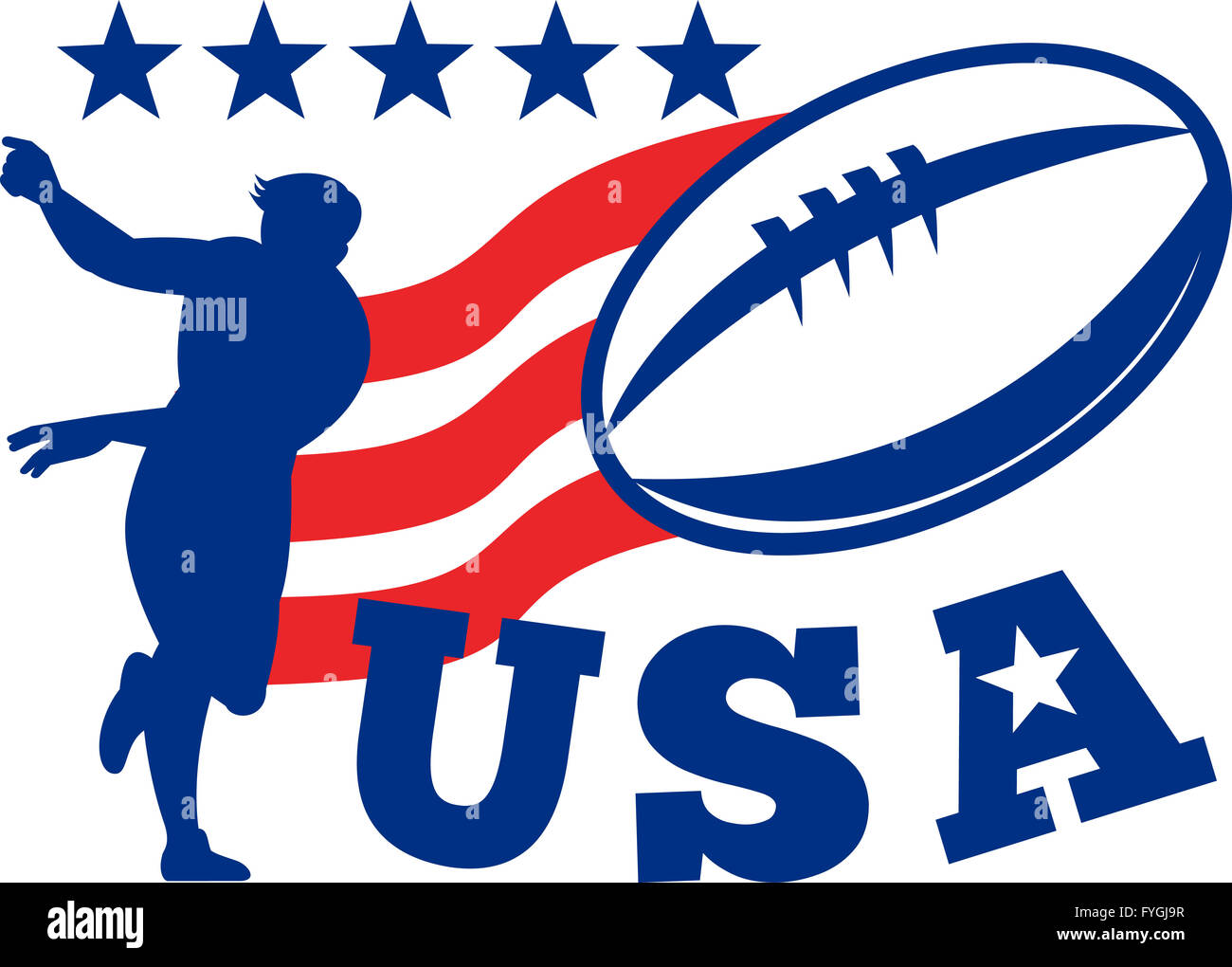 American USA Rugby Player passing Ball Stock Photo - Alamy