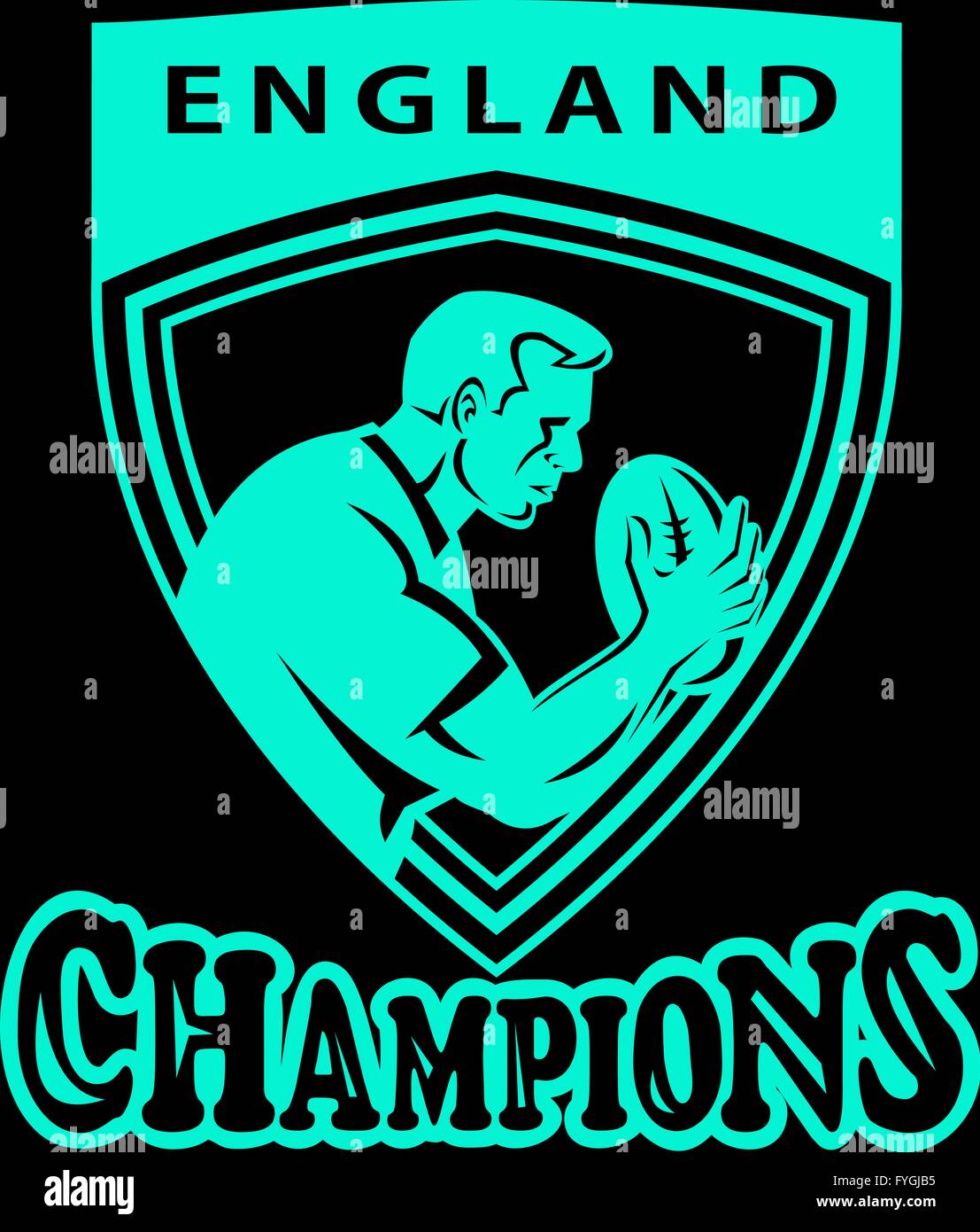 Rugby player England Champions shield Stock Photo - Alamy