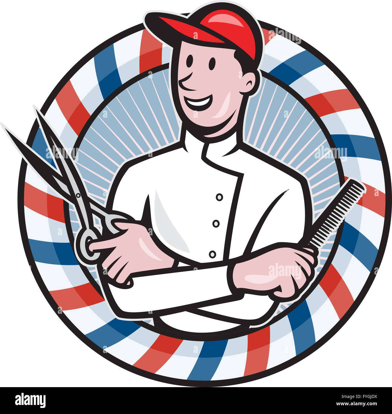 Barber scissors comb cartoon hi-res stock photography and images - Alamy