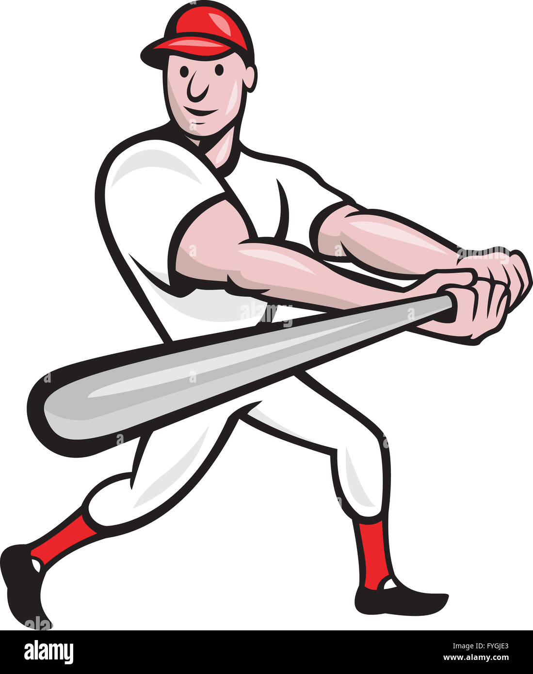 Baseball Player Batting Cartoon Stock Photo - Alamy