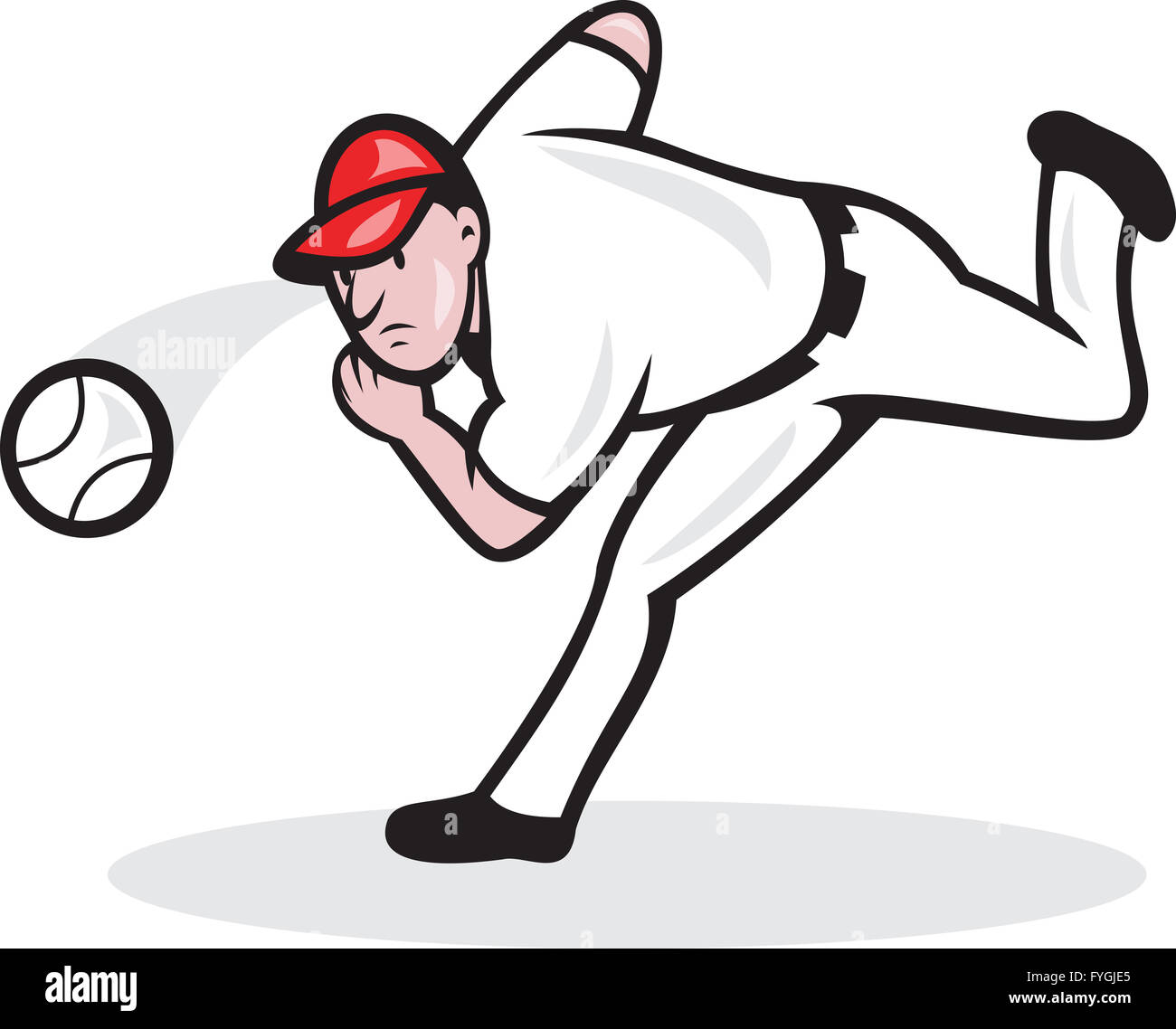 Cartoon illustration baseball player pitcher hi-res stock photography ...