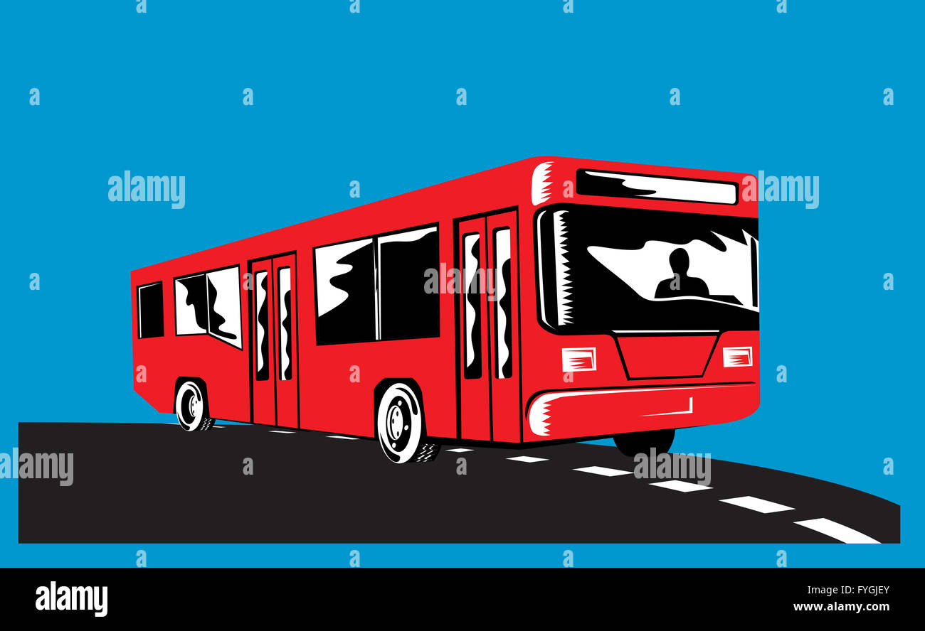 Coach Bus Shuttle Retro Stock Photo - Alamy