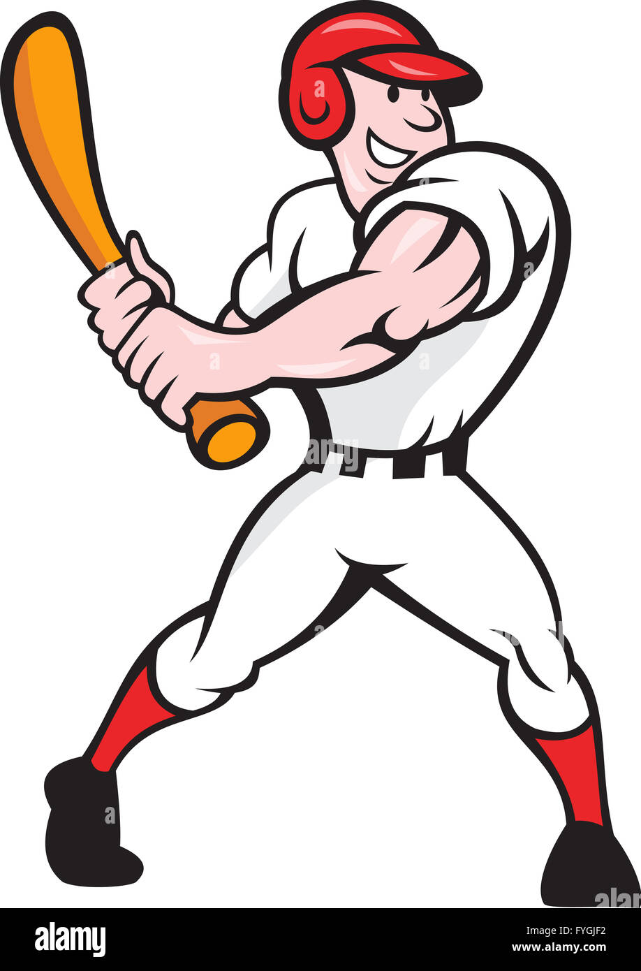 Baseball Player Batting Cartoon Stock Photo - Alamy