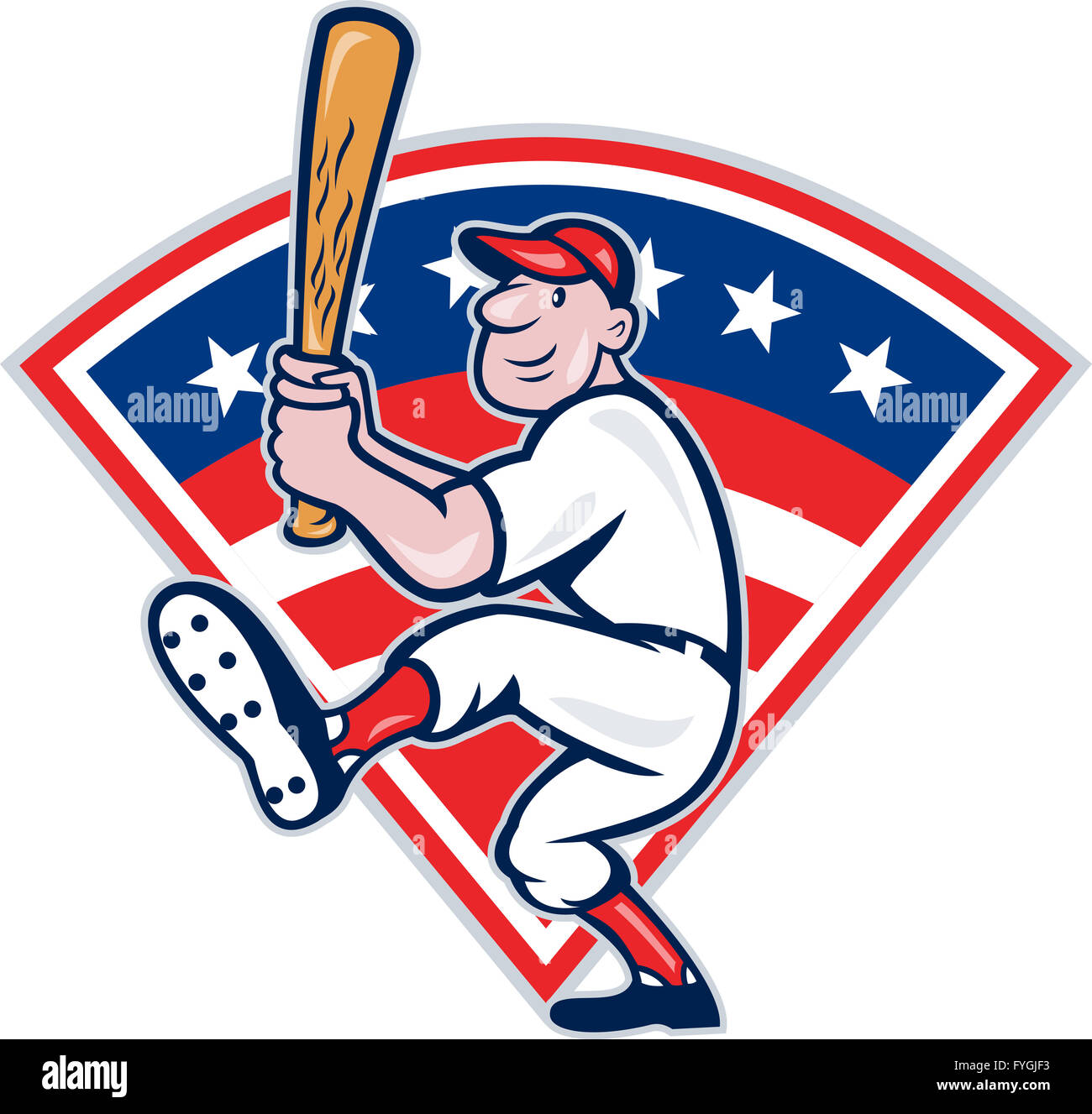 Baseball player batting cartoon hi-res stock photography and images - Alamy