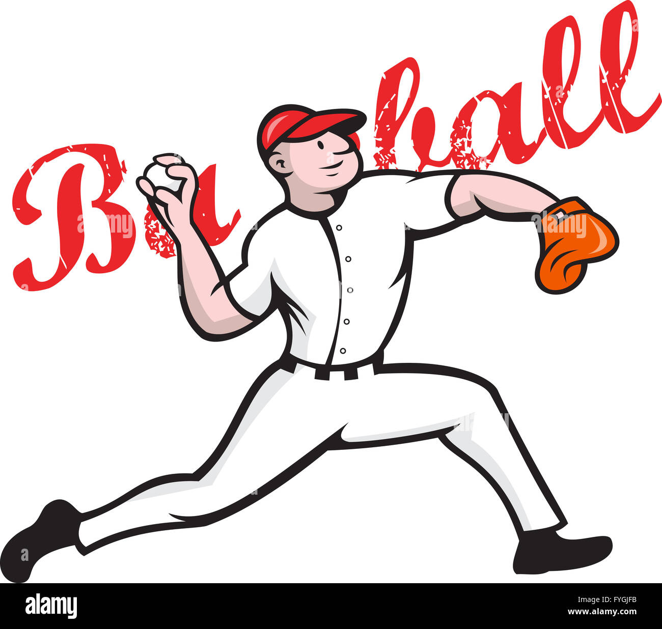 Baseball pitcher throw ball cartoon hi-res stock photography and images ...