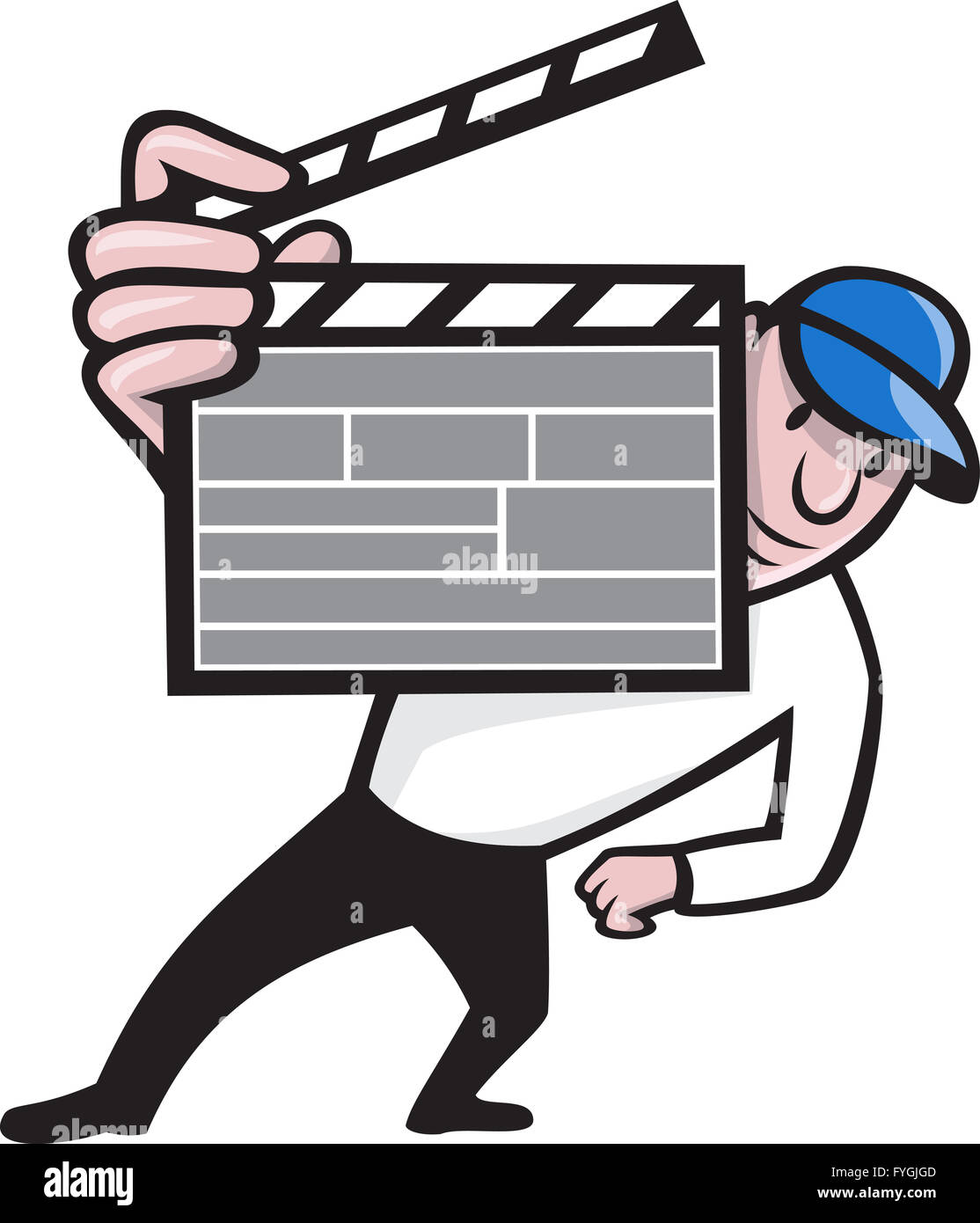 Director With Movie Clapboard Cartoon Stock Photo - Alamy