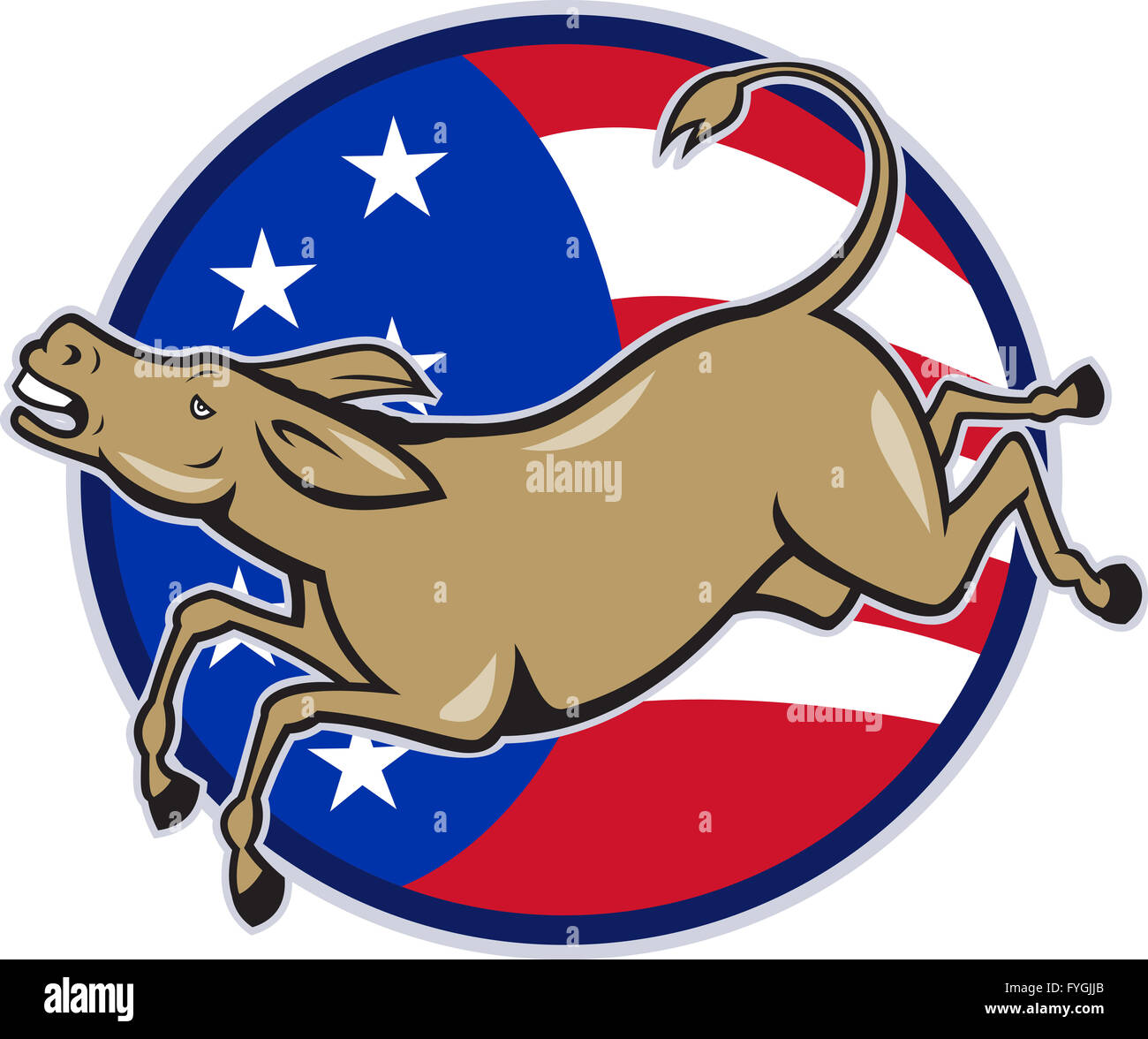 Democrat Donkey Mascot American Flag Stock Photo - Alamy