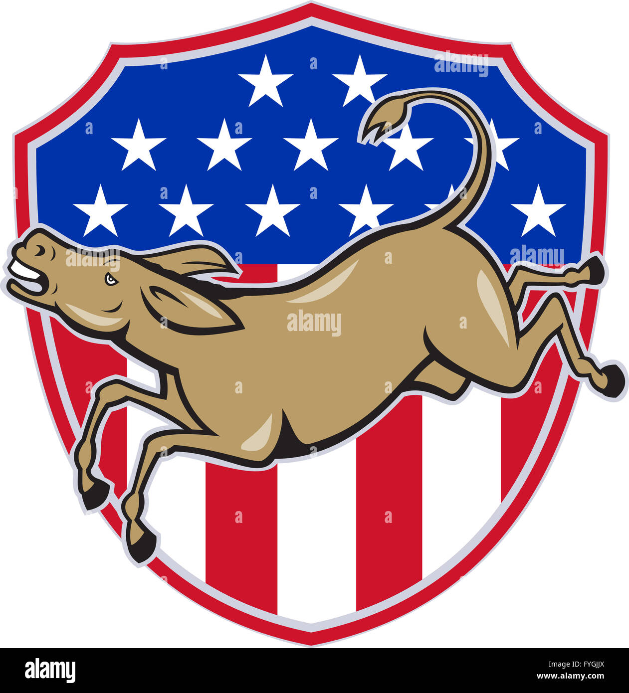 Democrat Donkey Mascot American Flag Stock Photo - Alamy