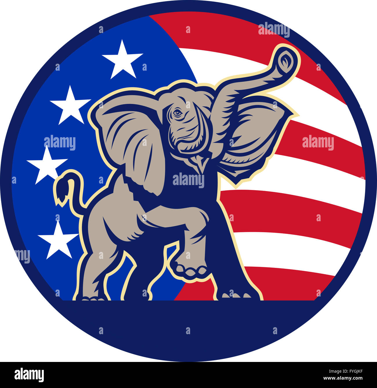 Elephant american flag hi-res stock photography and images - Alamy