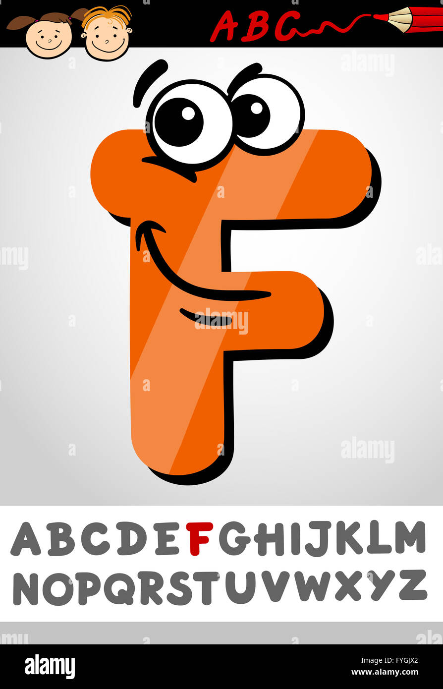 funny letter f cartoon illustration Stock Photo - Alamy