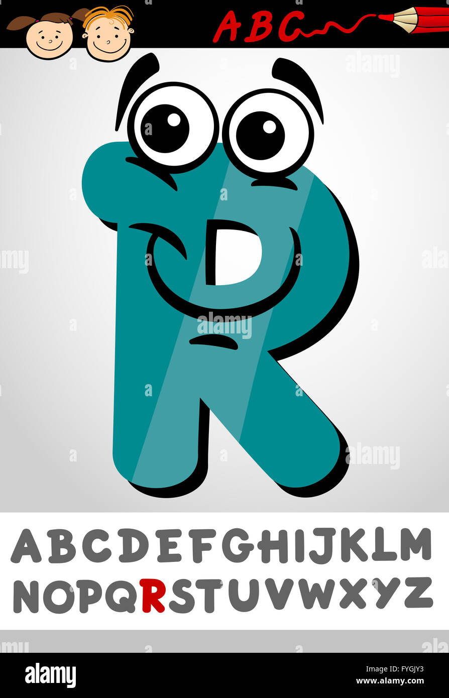 funny letter r cartoon illustration Stock Photo - Alamy