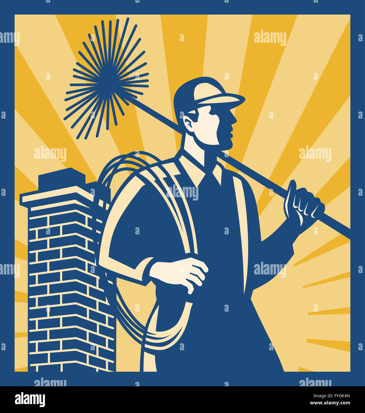 Chimney Sweeper Cleaner Worker Retro Stock Photo - Alamy