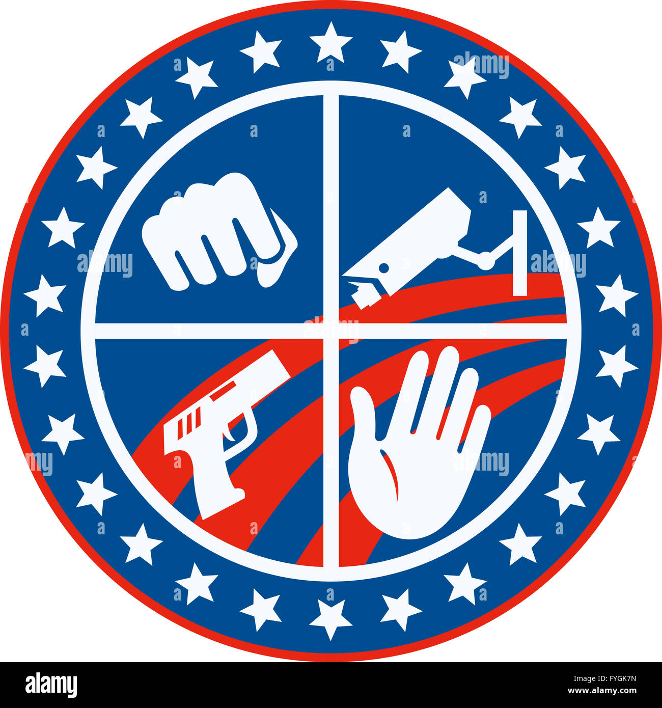 Security CCTV Camera Gun Fist Hand Circle Stock Photo - Alamy