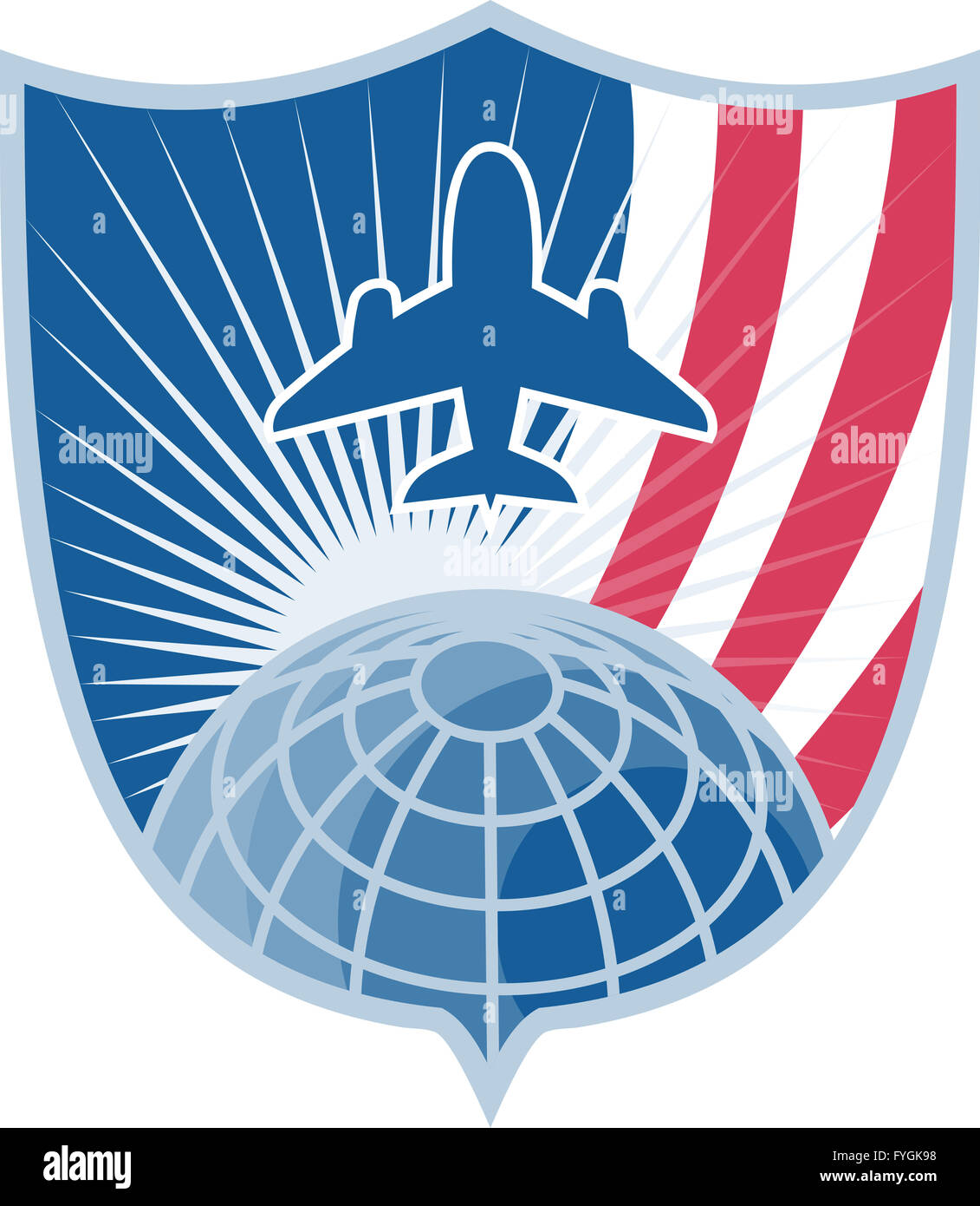 Airplane Jet Plane World Shield Stock Photo - Alamy