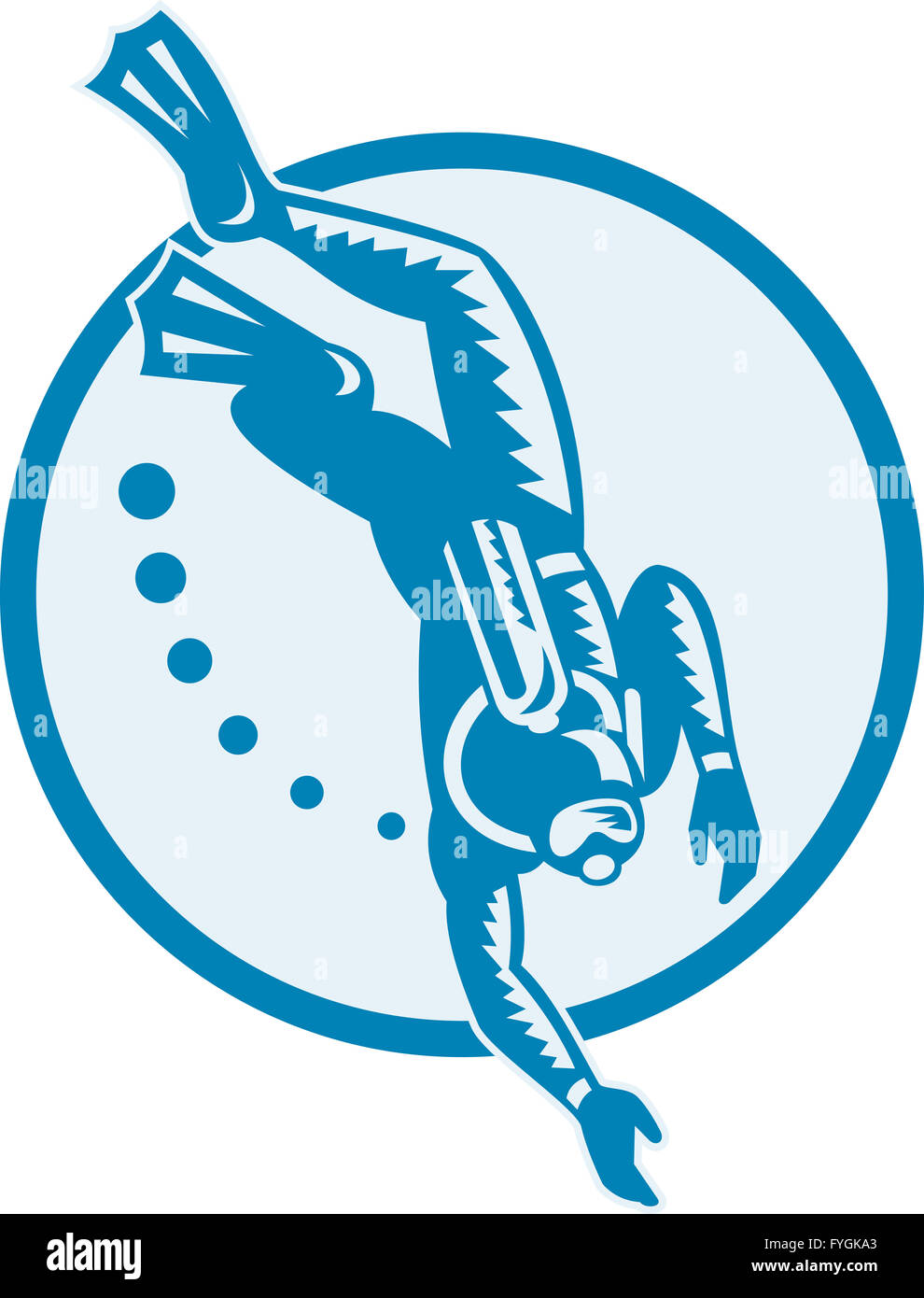 Scuba Diver Diving Retro Stock Photo - Alamy