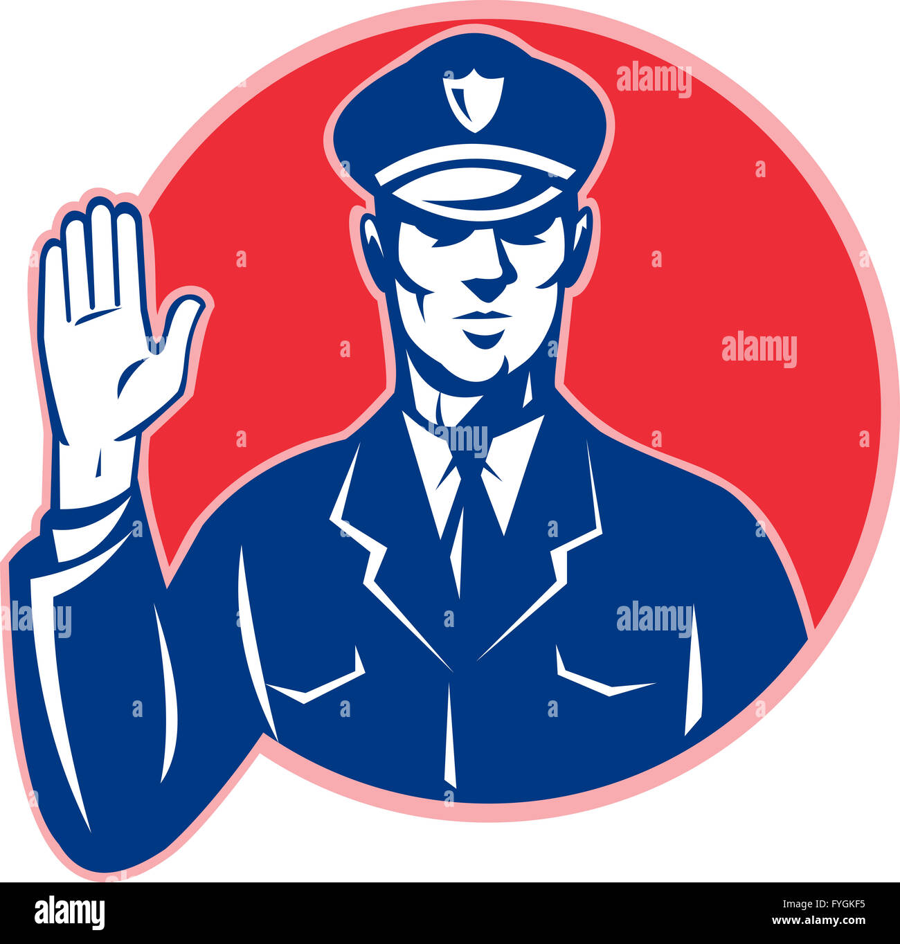 Police Officer Policeman Stop Hand Stock Photo - Alamy