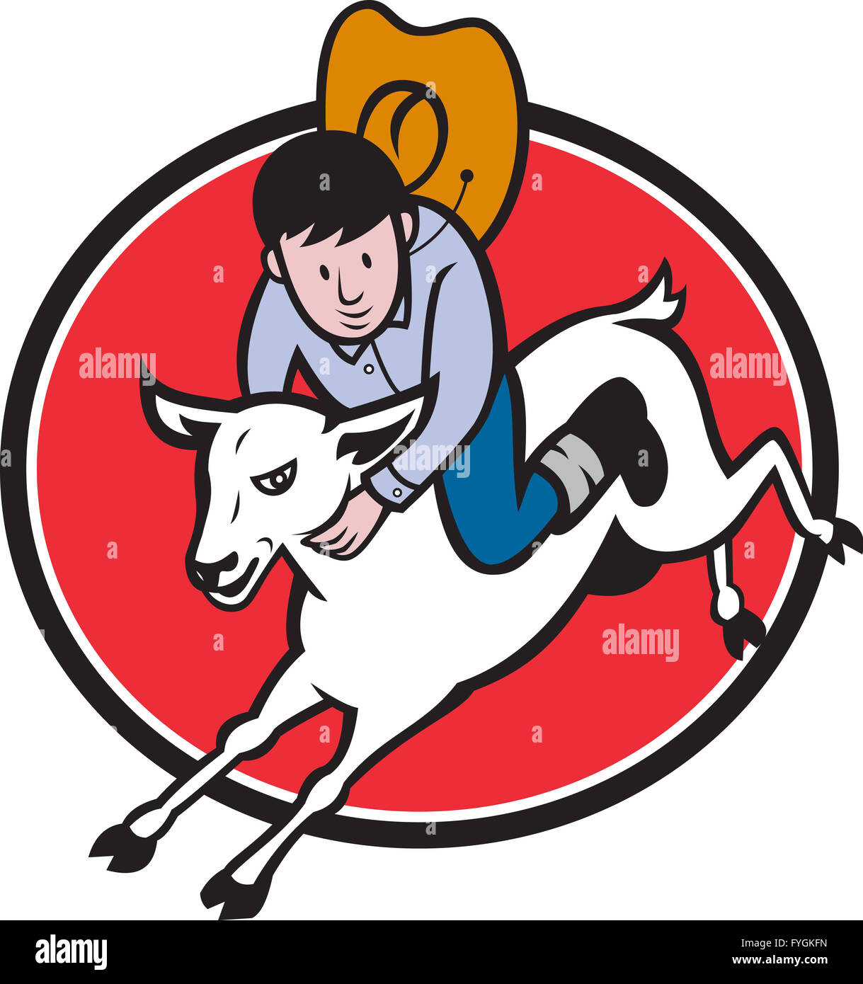 Junior Rodeo Cowboy Riding Sheep Stock Photo - Alamy