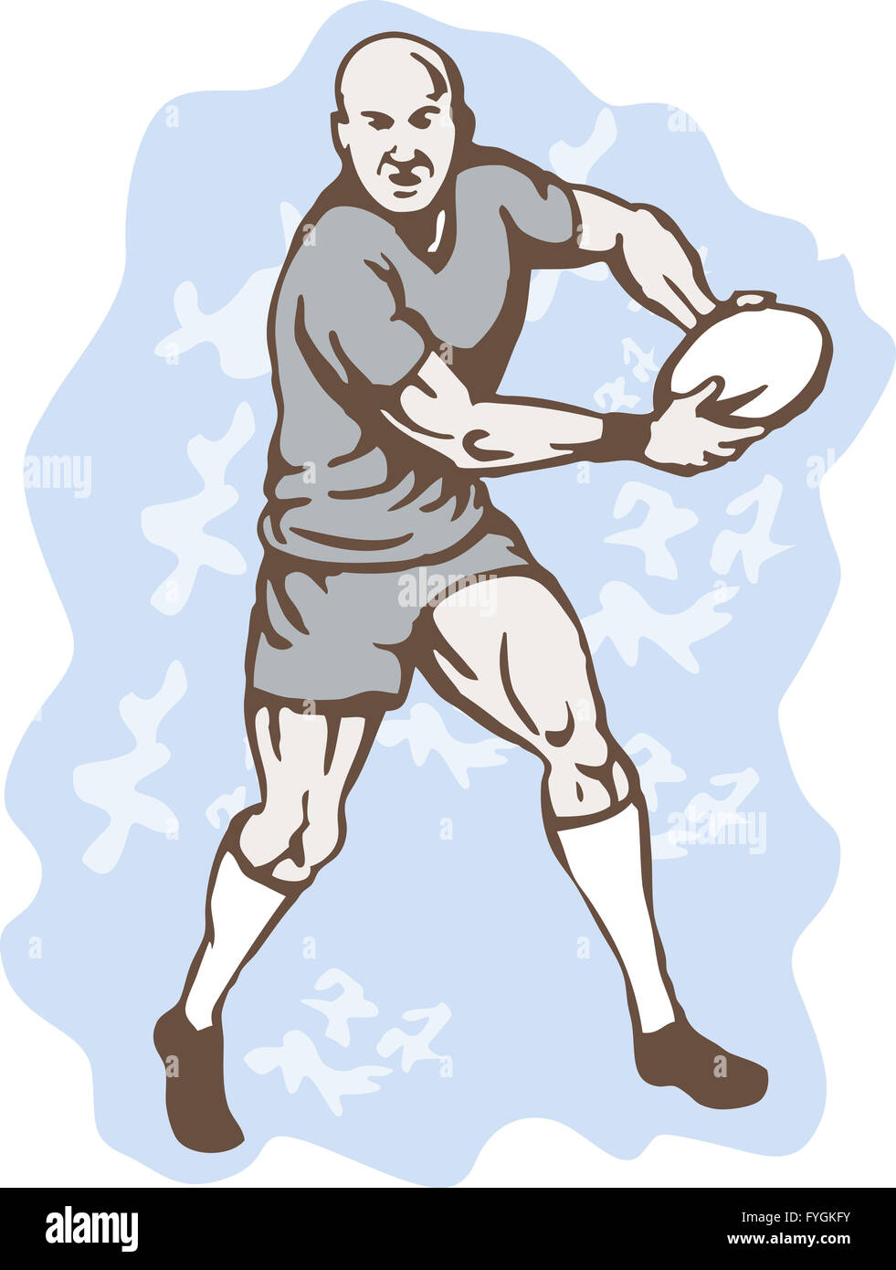 Rugby Player Running With Ball Stock Photo - Alamy