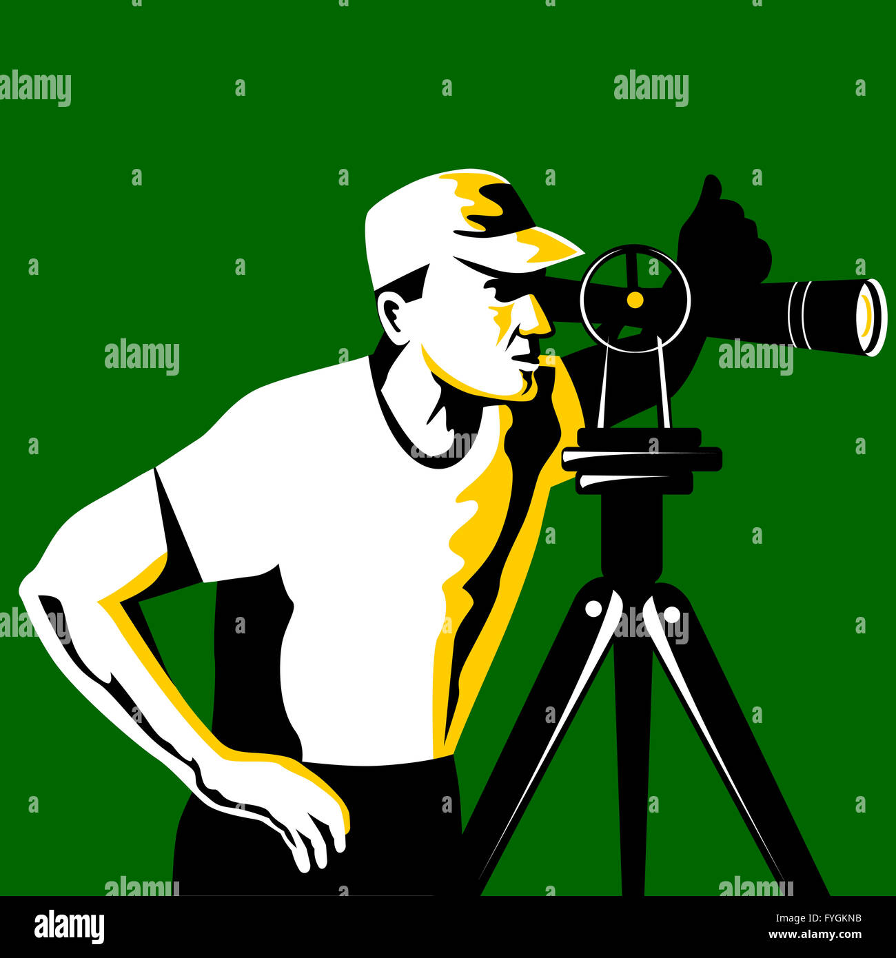 Surveyor Geodetic Engineer Survey Retro Stock Photo - Alamy