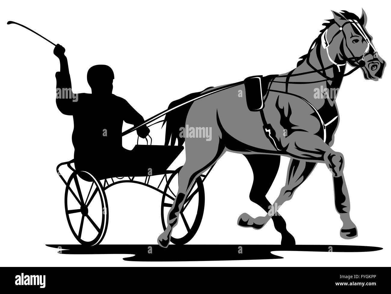 Illustration horse and harness racing hi-res stock photography and ...