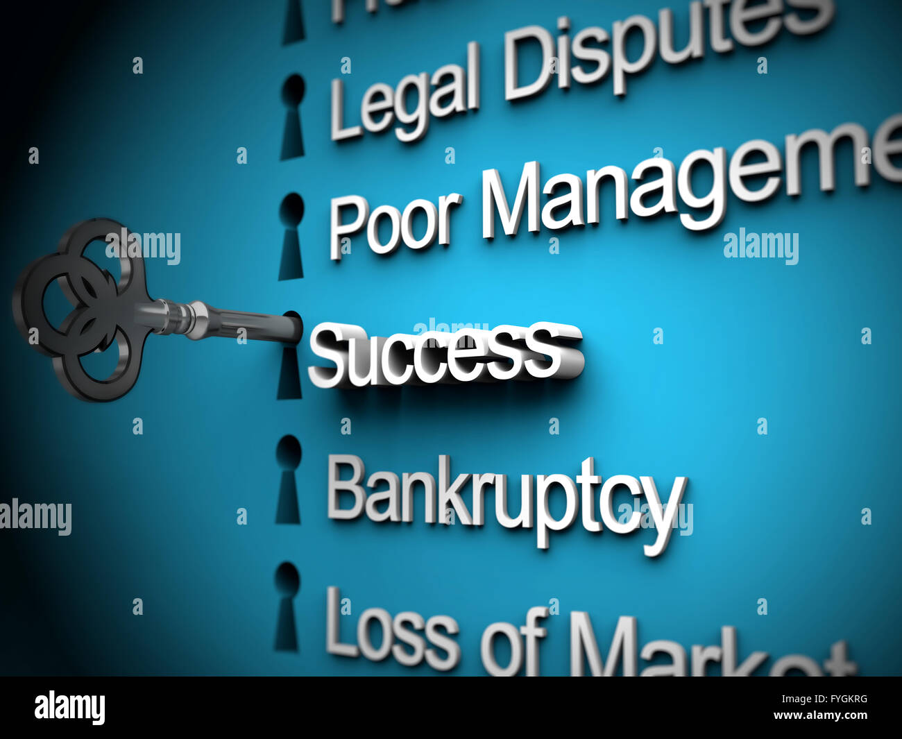 Business problems, silver key, success text Stock Photo - Alamy
