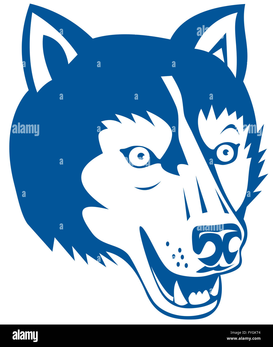 Wolf Wild Dog Head Retro Stock Photo - Alamy