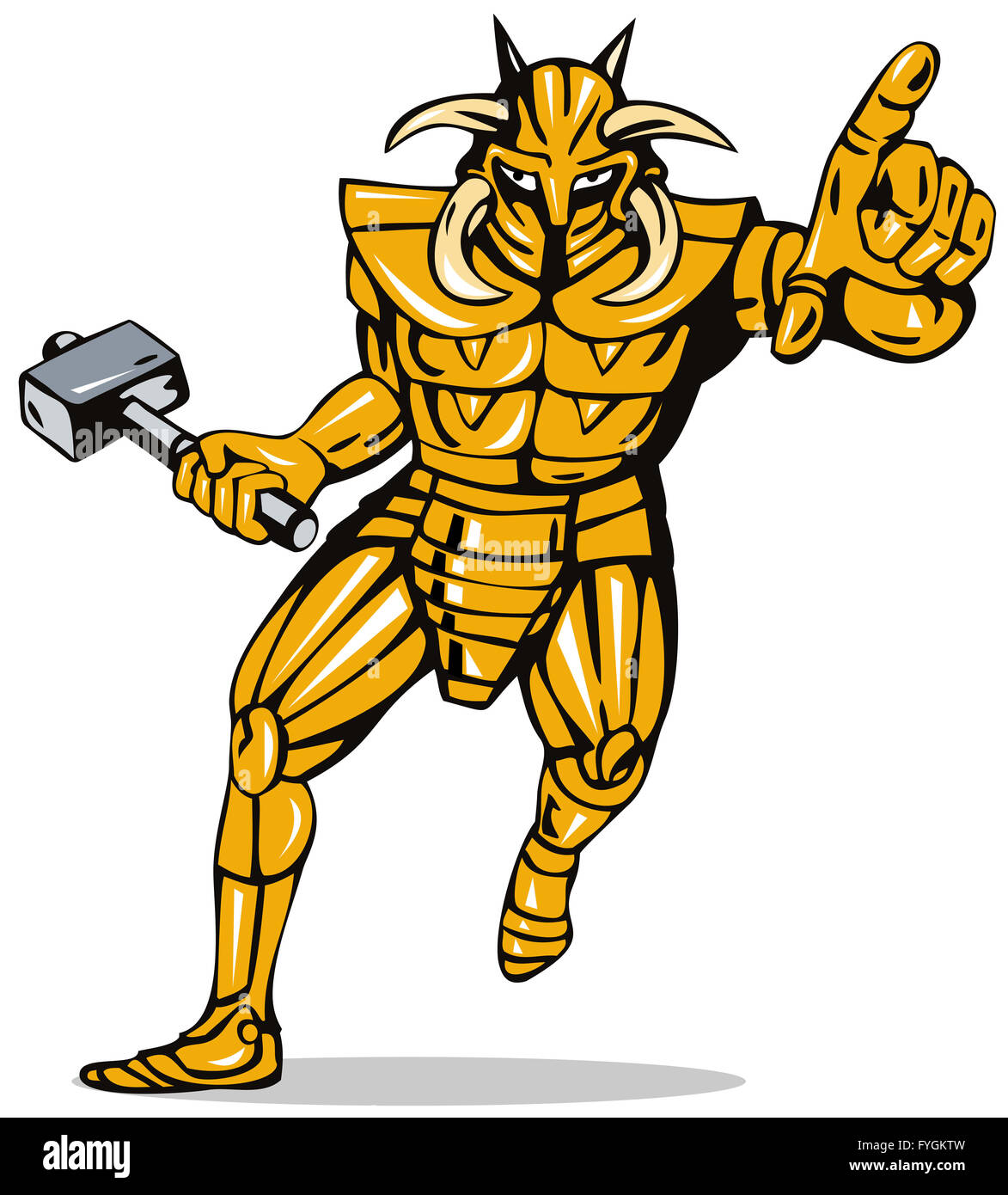 Villain Knight Armor with Hammer Stock Photo - Alamy