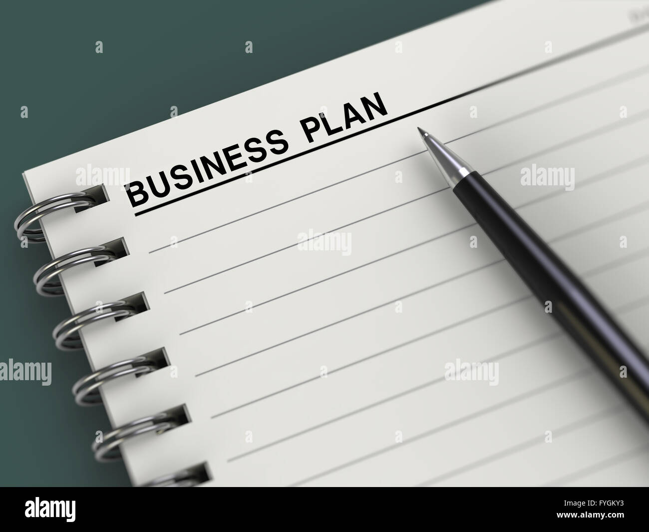 Business plan title, notebook, planner, pen Stock Photo - Alamy