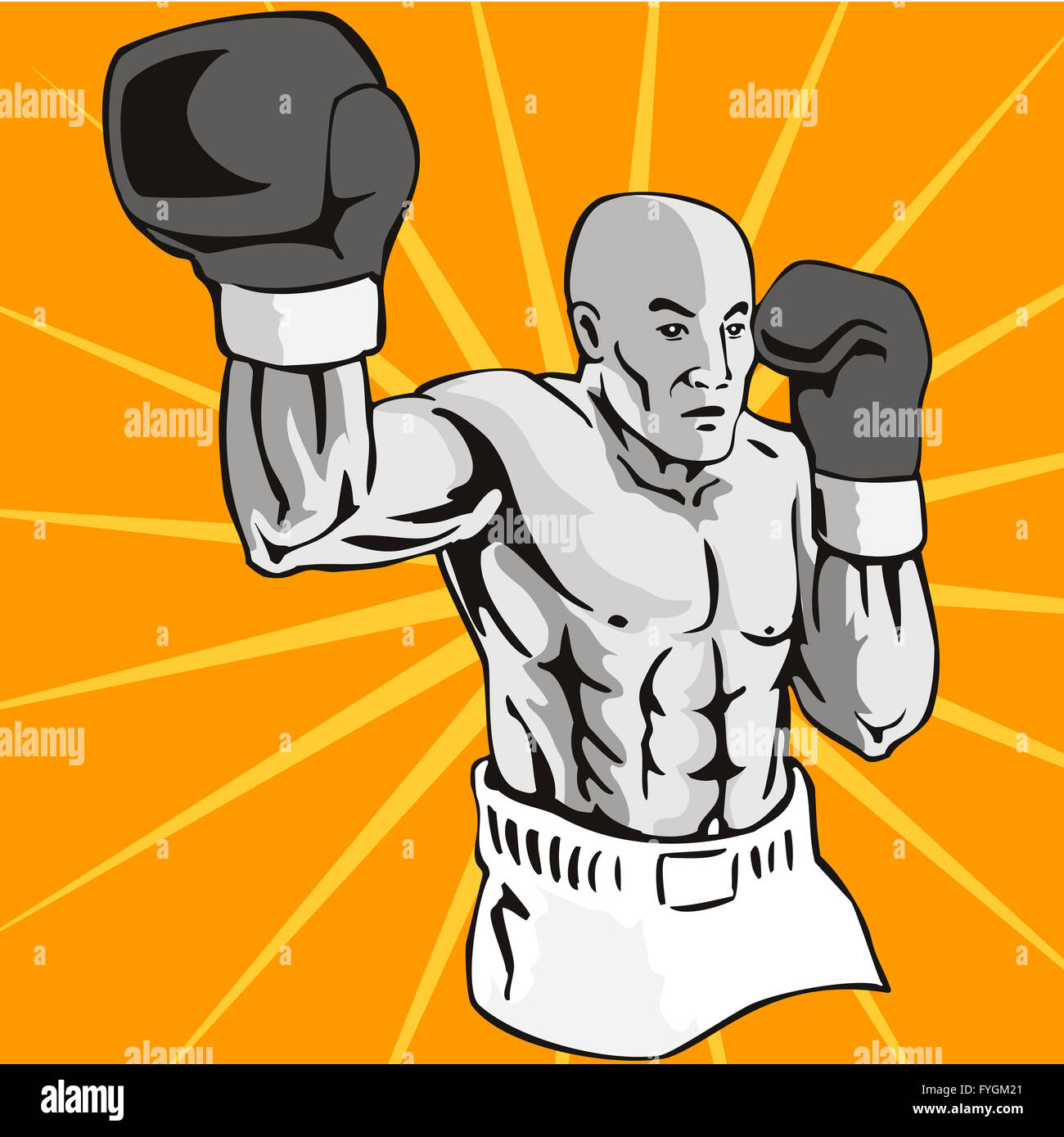 Boxer Boxing Knockout Punch Retro Stock Photo - Alamy