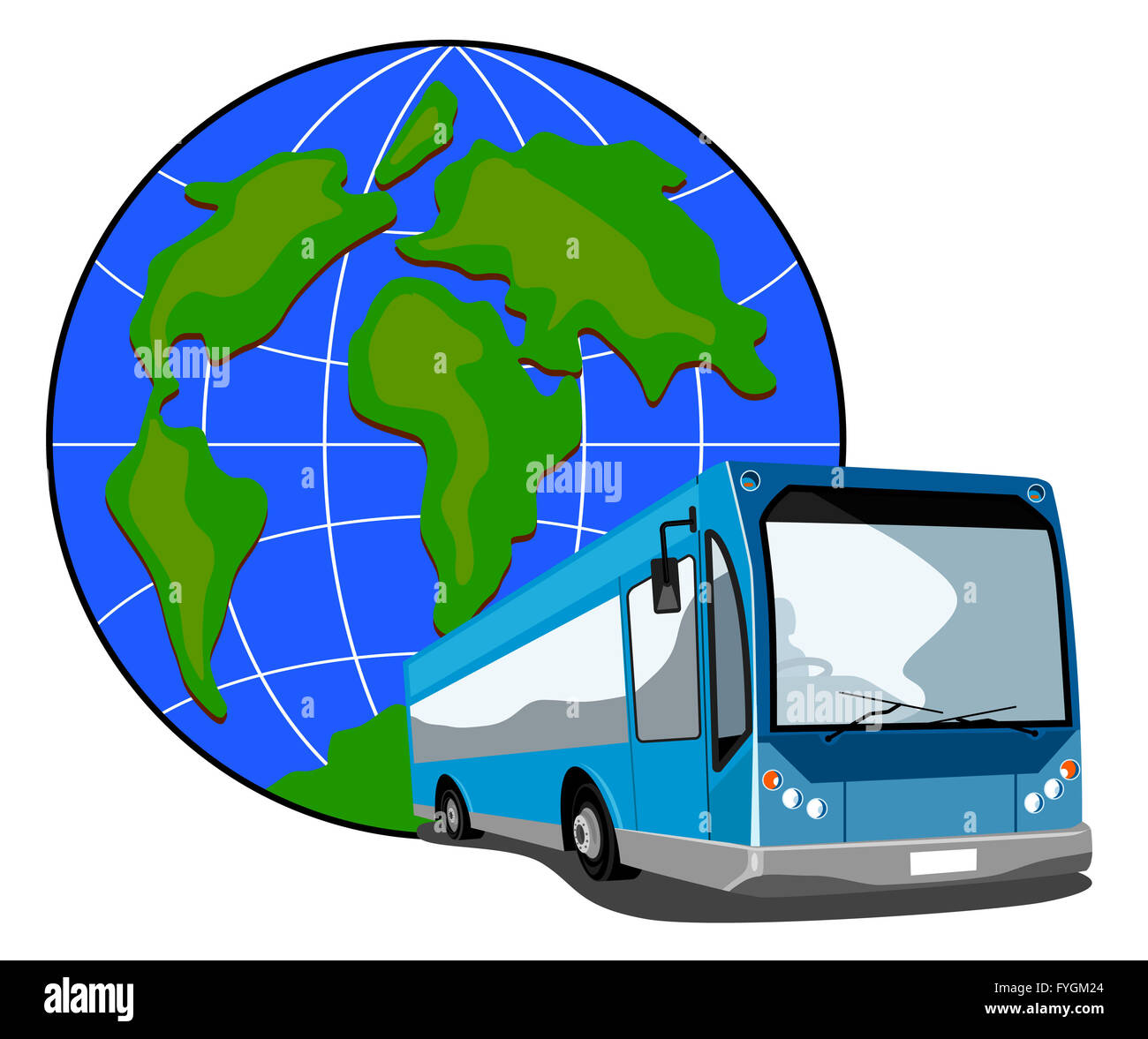 Shuttle Coach Bus Retro Stock Photo - Alamy