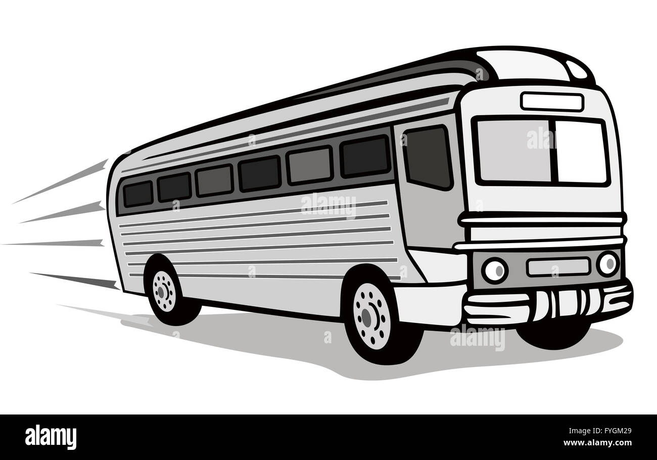 Shuttle Coach Bus Retro Stock Photo - Alamy