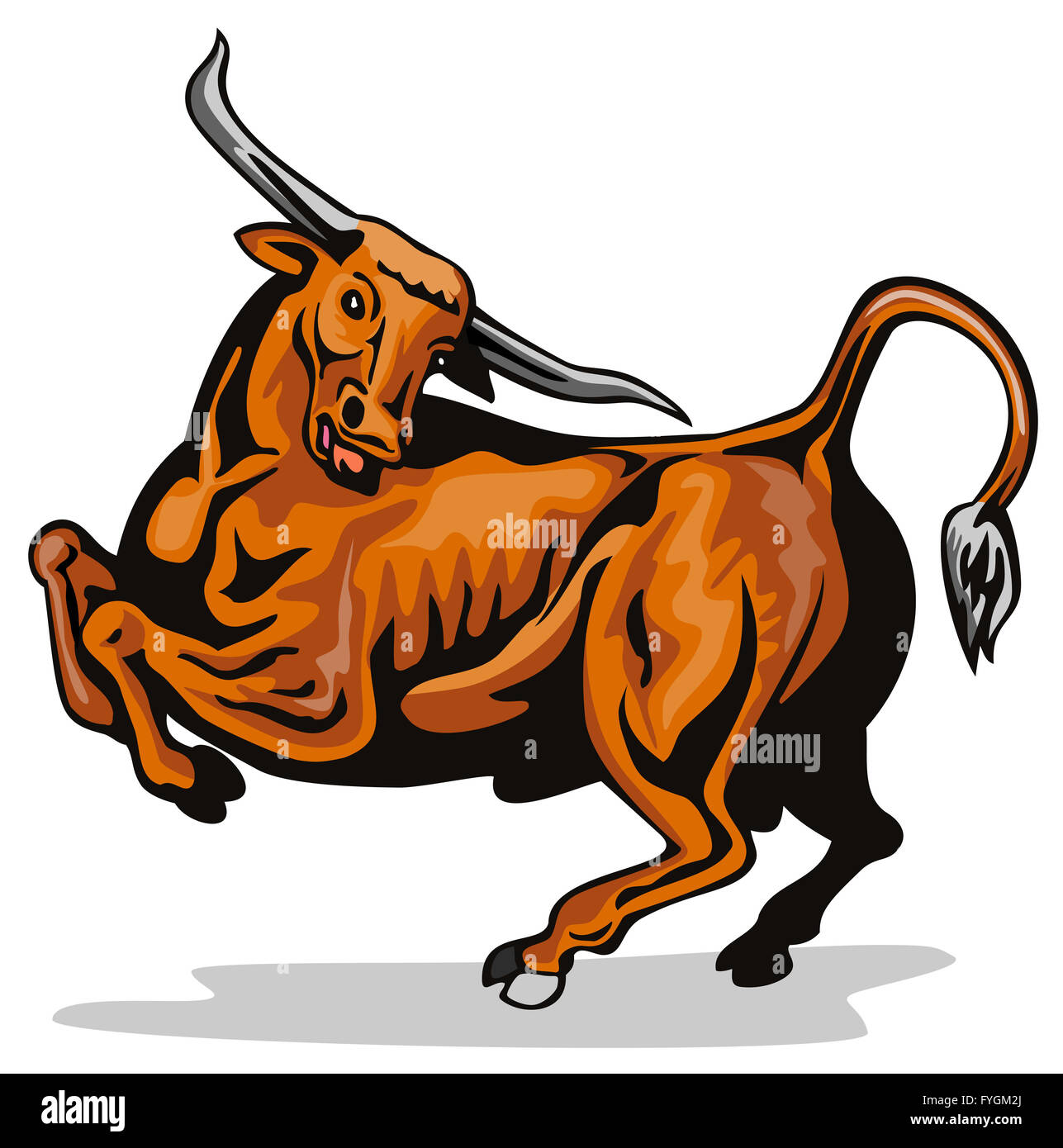 Attacking Bull Cut Out Stock Images & Pictures - Alamy