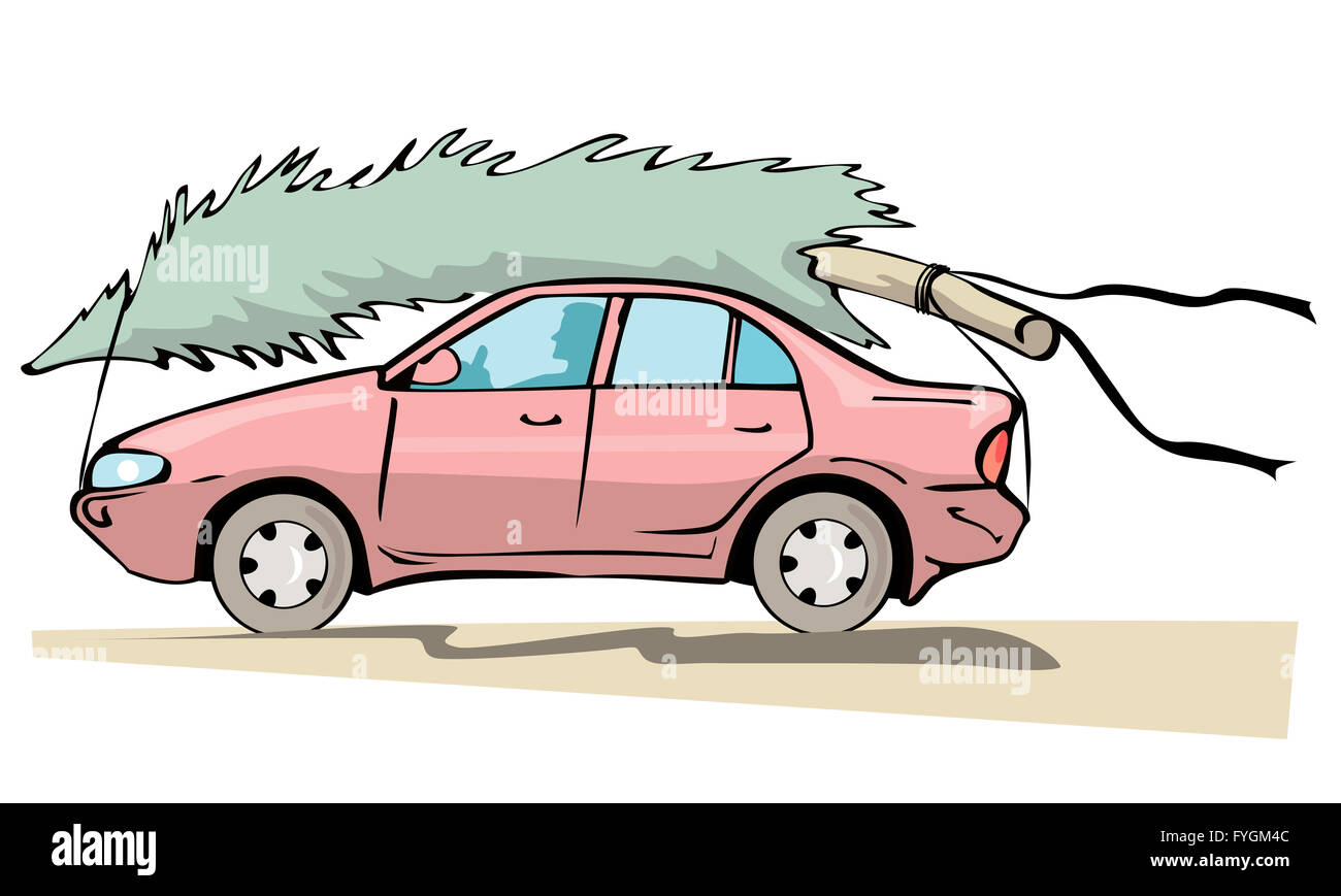 Car with Tree Stock Photo - Alamy