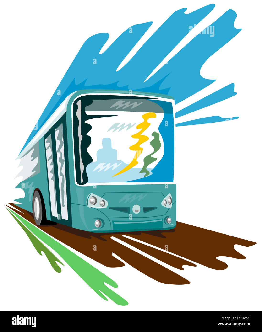 Shuttle Coach Bus Retro Stock Photo - Alamy