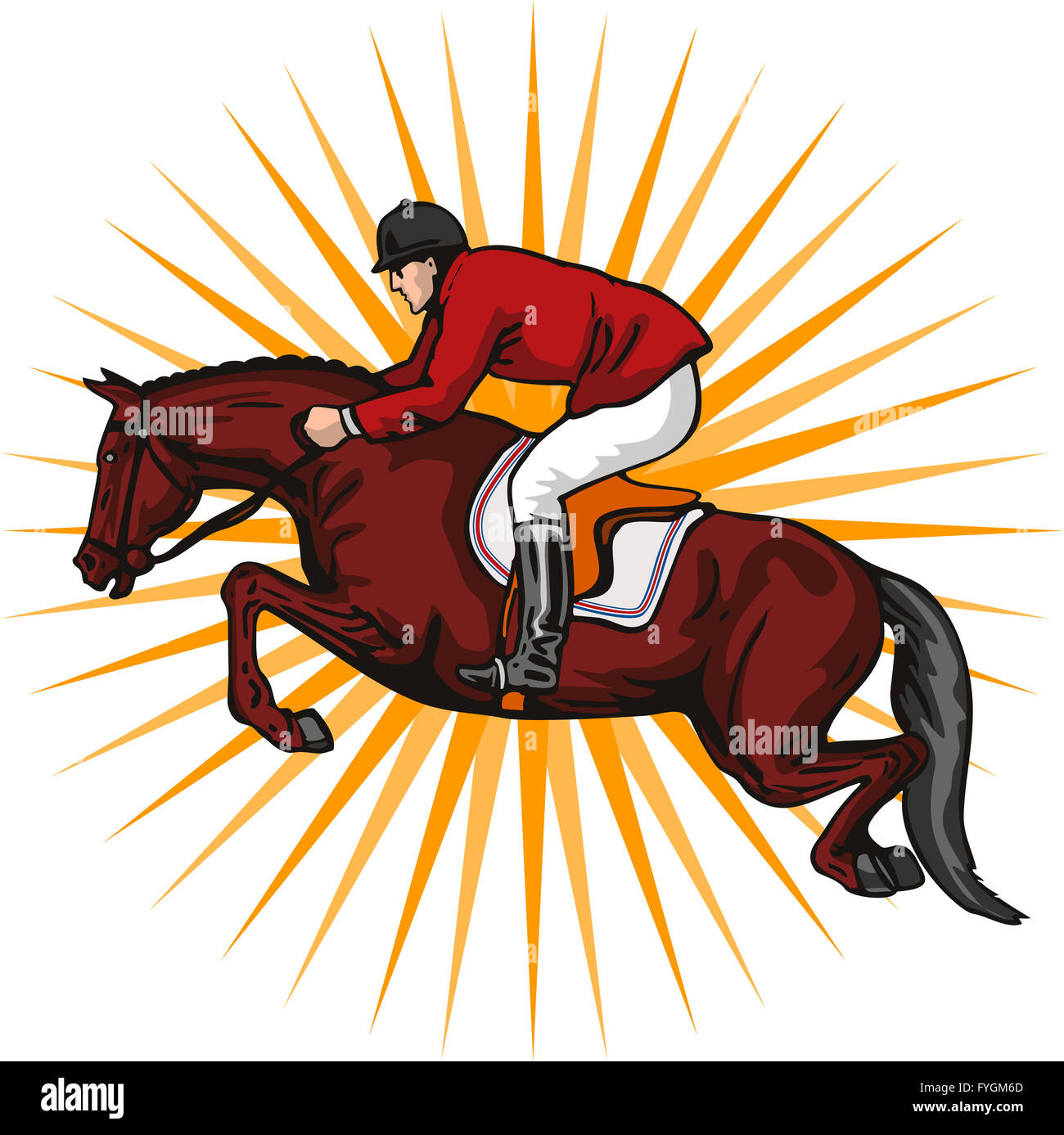 Equestrian Show Jumping Retro Stock Photo - Alamy
