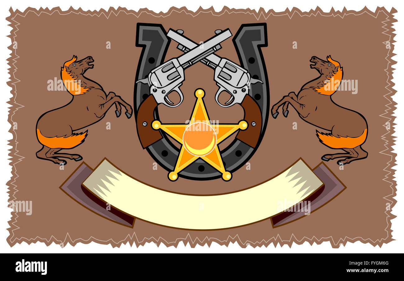 Colt 45 and Horseshoe Emblem Stock Photo - Alamy