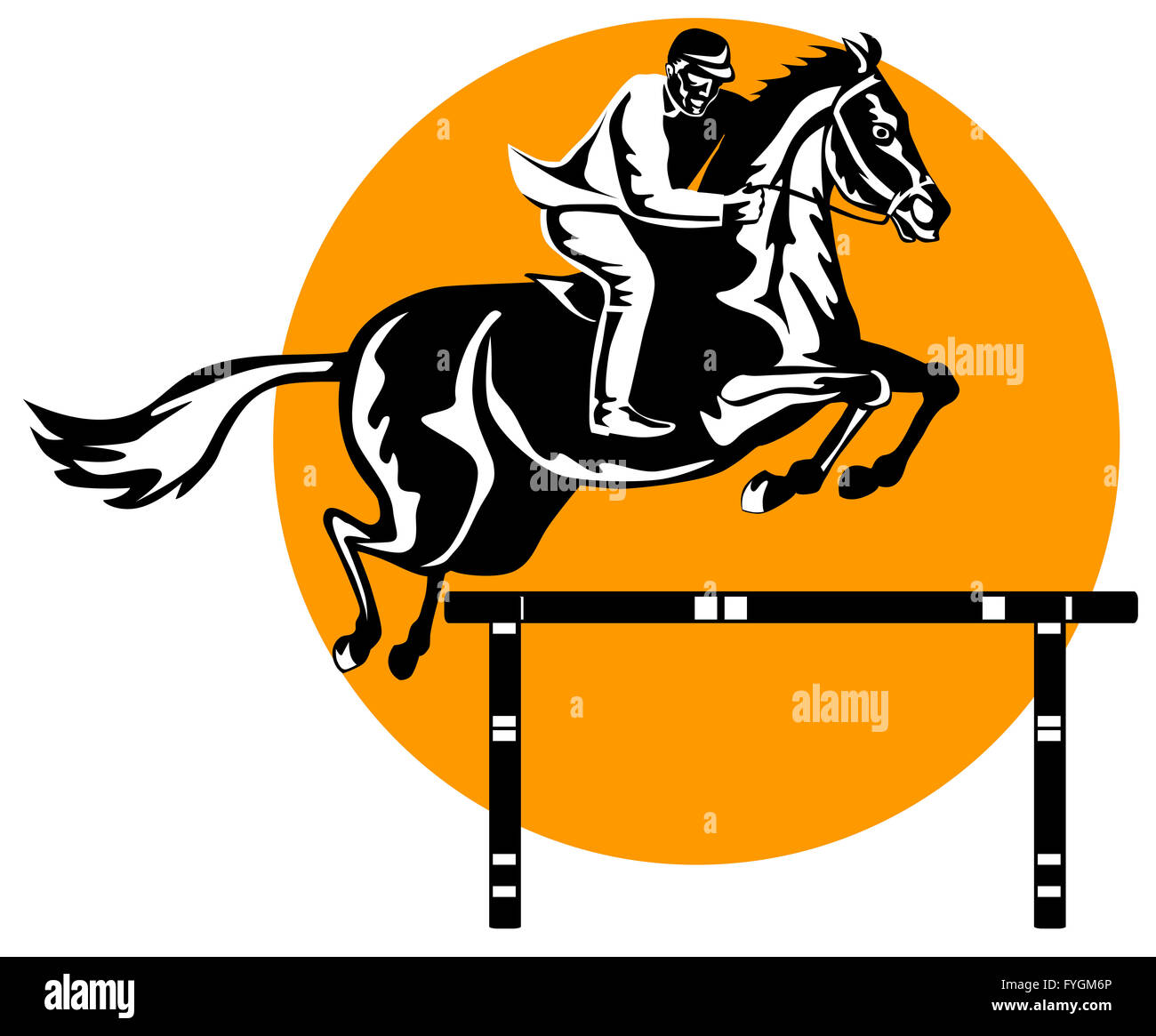 Equestrian Show Jumping Retro Stock Photo - Alamy