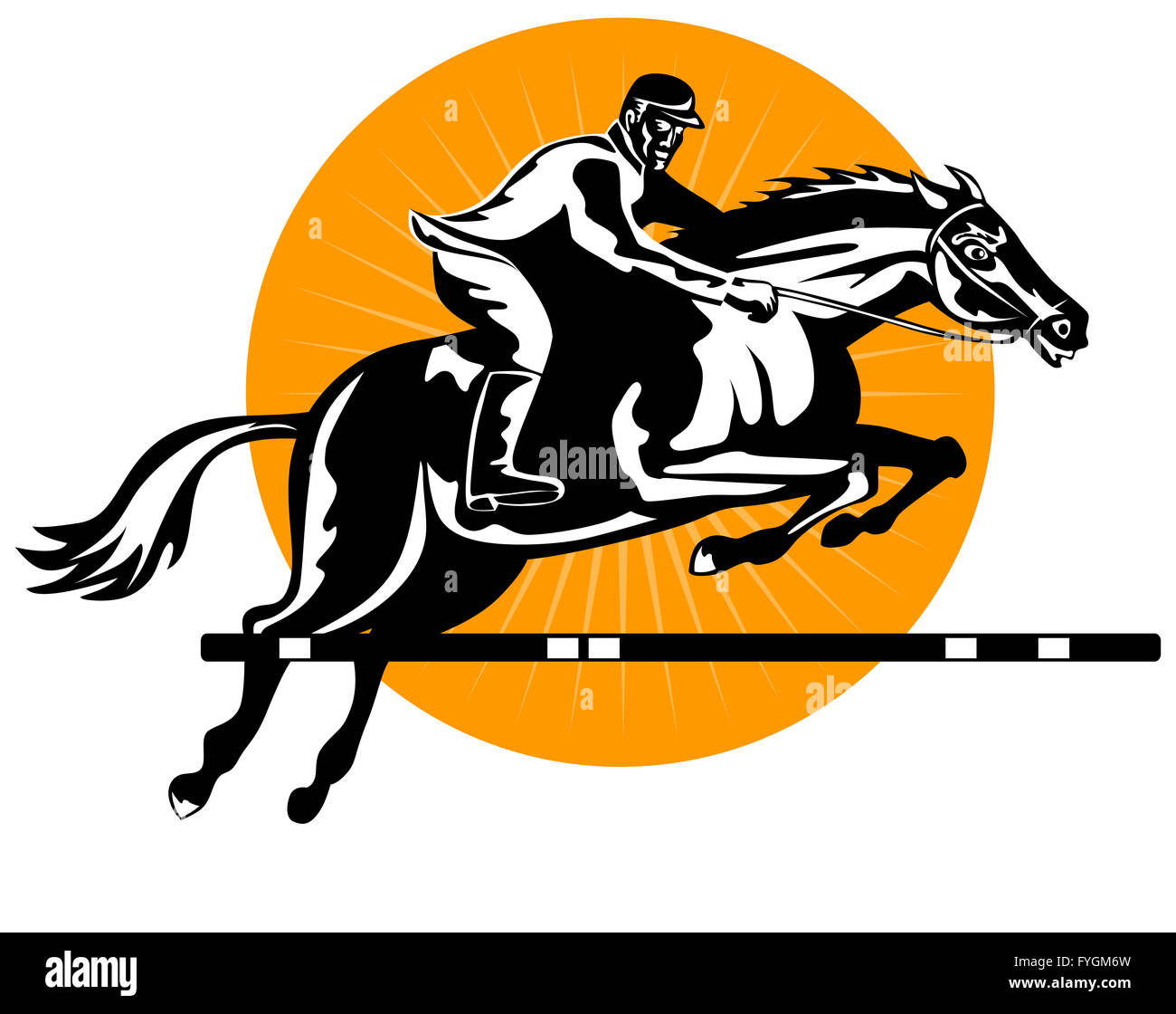 Equestrian Show Jumping Retro Stock Photo - Alamy