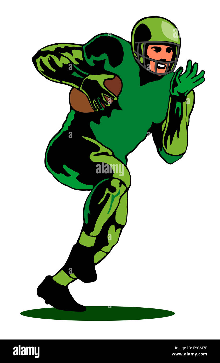 Football Player Running Stock Photo - Alamy