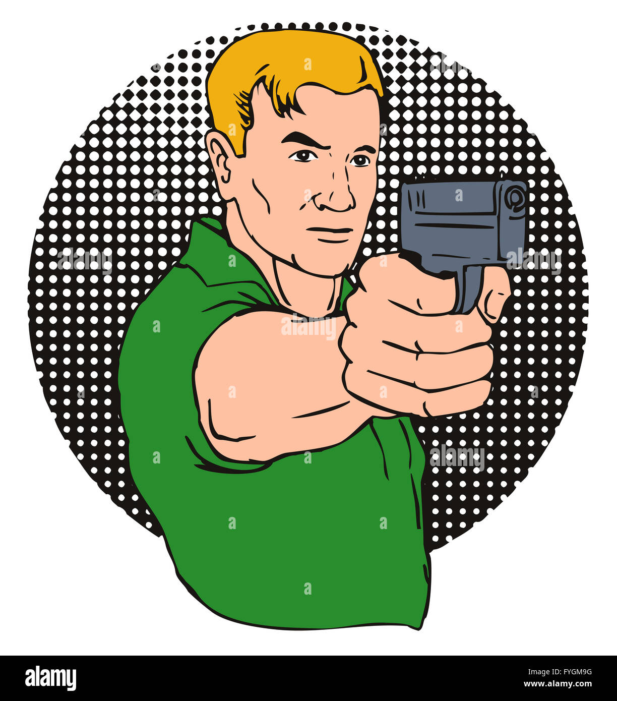 Man Pointing Gun Stock Photo - Alamy