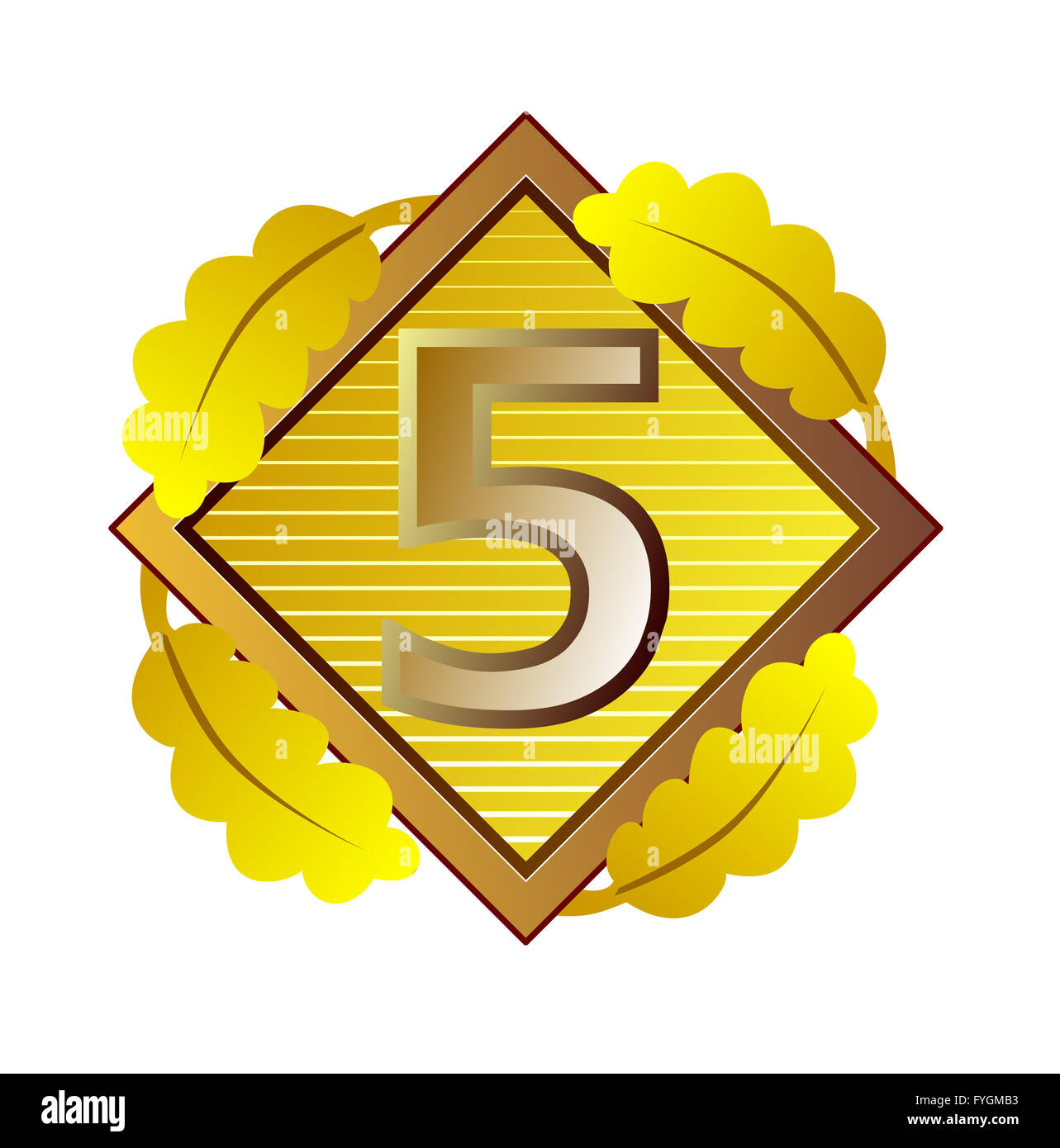 Number 5 in Diamond Stock Photo - Alamy